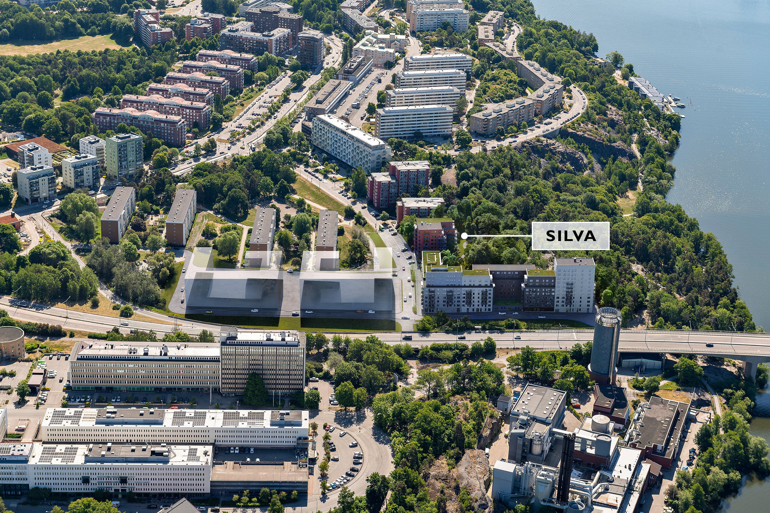 Byggnaden Silva, nyproduktion i Huvudsta Strandpark | JM